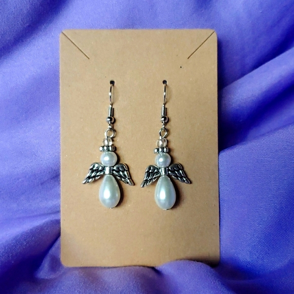Handmade | Jewelry | Pearl Angel Earrings | Poshmark